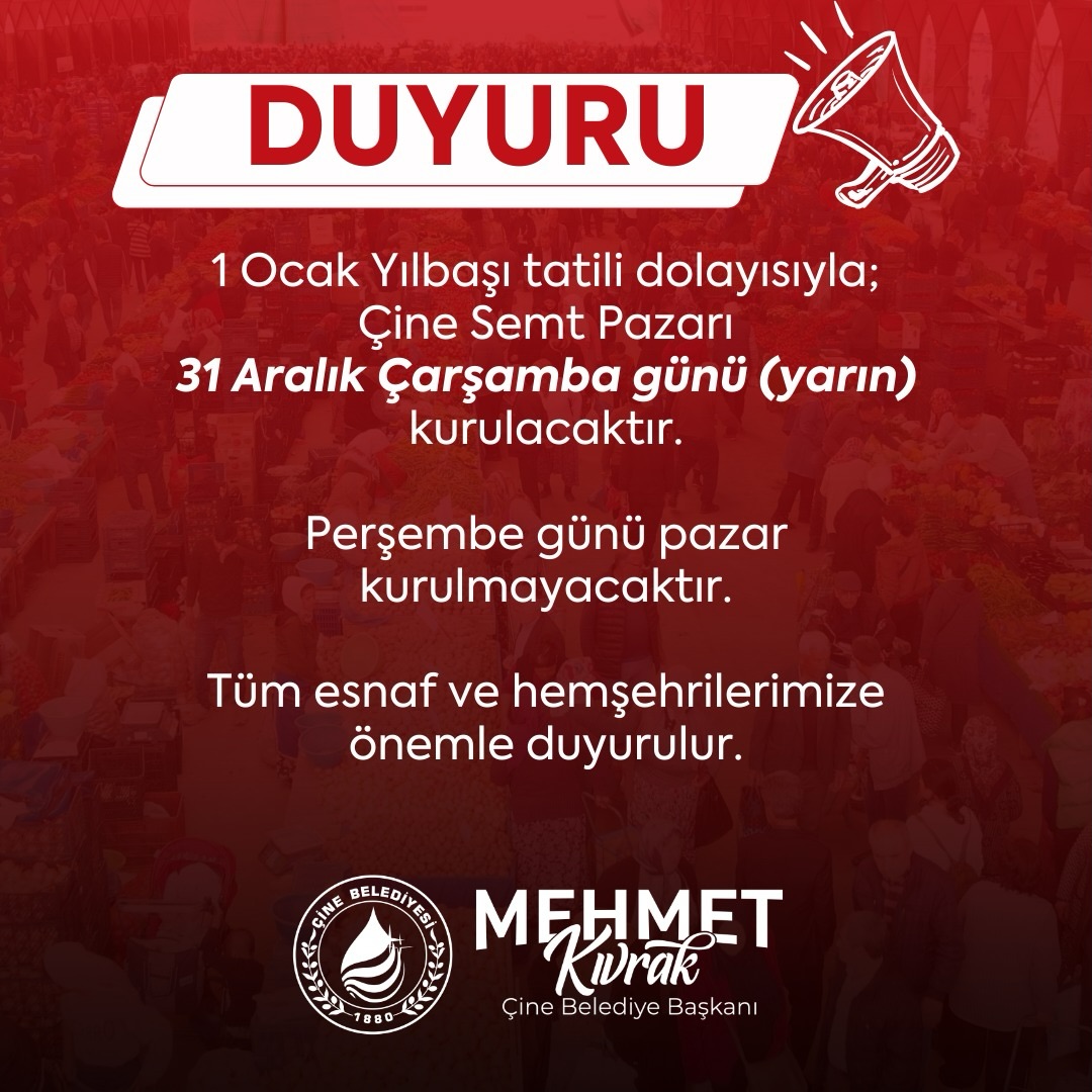 Aydın’da semt pazarının günü değişti!